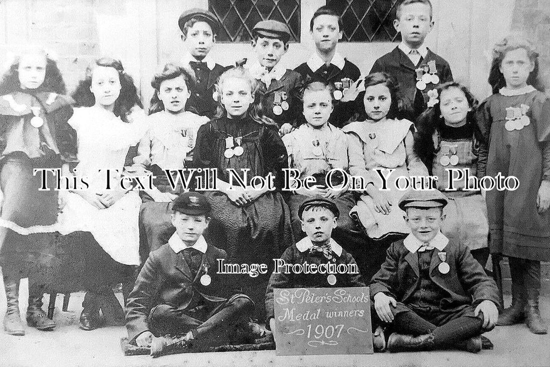 ST 1385 - St Peters School Medal Winners, Staffordshire 1907 – JB Archive
