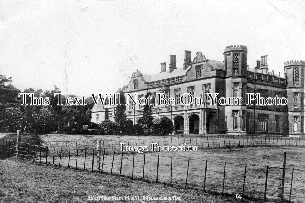 ST 325 - Butterton Hall (Demolished 1924) Newcastle, Staffordshire c19 ...