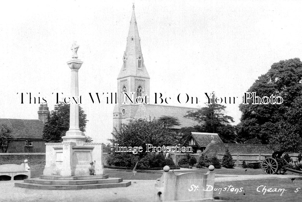 SU 3779 - St Dunstans Church & War Memorial, Cheam, Surrey – JB Archive