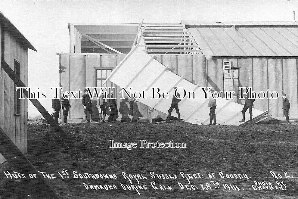 SX 5054 - Royal Sussex Regiment, Cooden Military Camp Gale 1914 WW1 ...