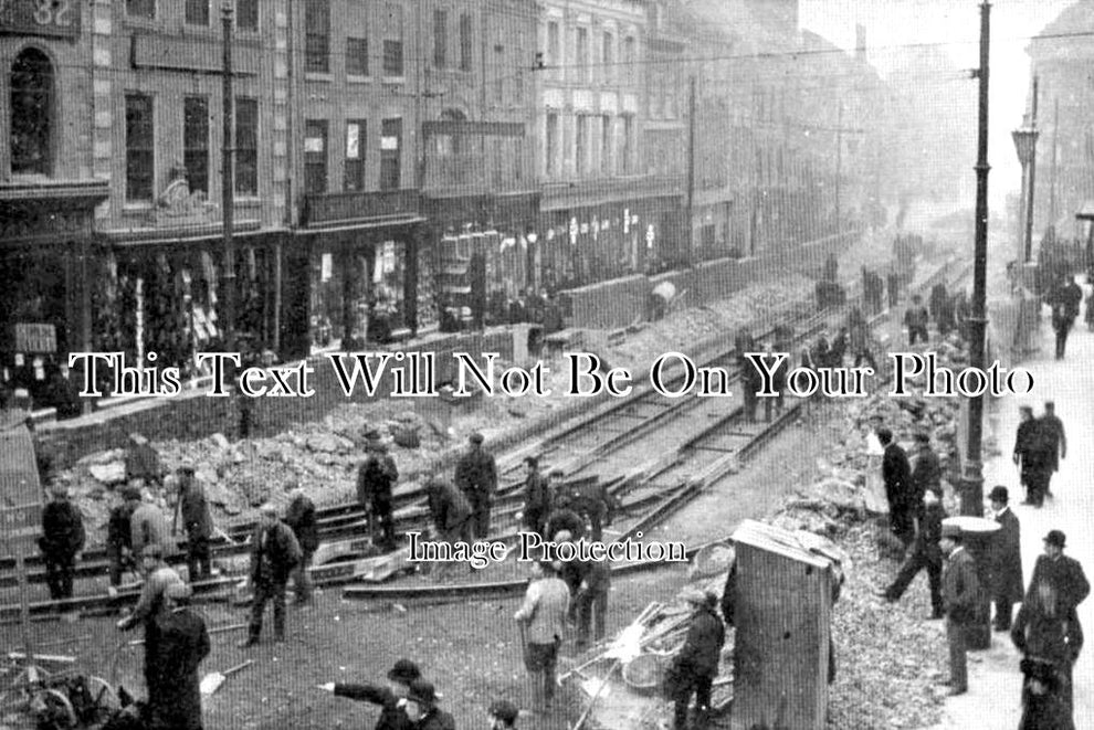 WO 1111 - Laying The Electric Tramway, Worcester, Worcestershire 1903 ...