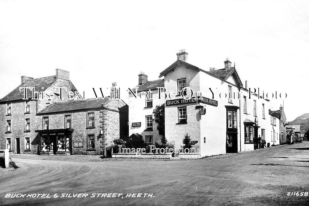 YO 13677 - The Buck Hotel & Silver Street, Reeth, Yorkshire – JB Archive
