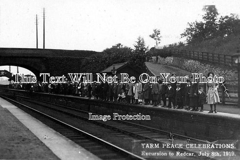 YO 138 - 1918 Peace Celebrations, Yarm Railway Station, Yorkshire c191 ...