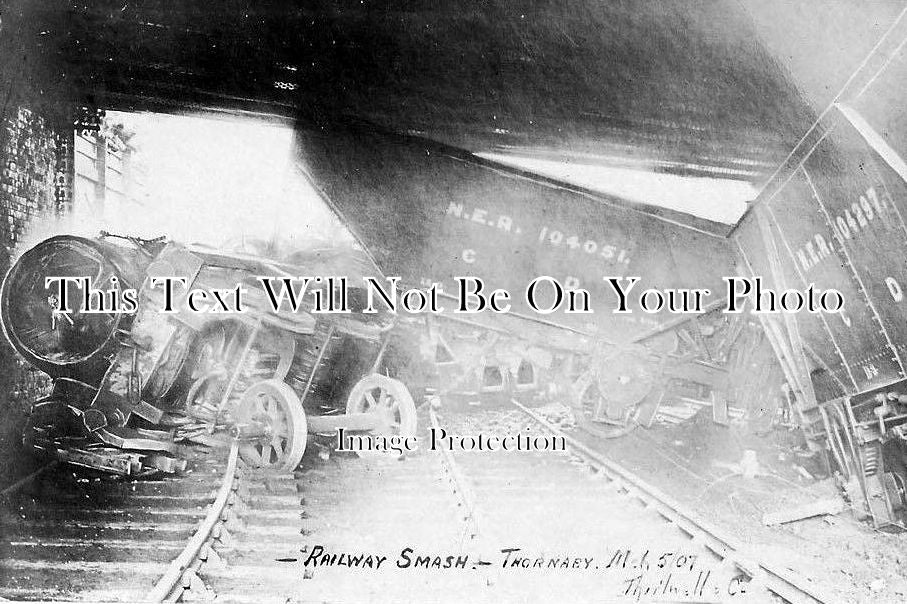 YO 1812 - Train Crash At Thornaby Railway Station, Yorkshire c1907 – JB ...