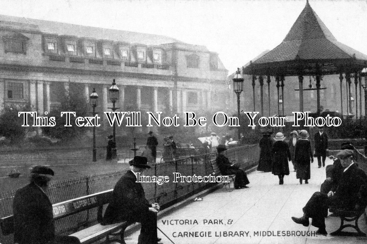 YO 334 - Victoria Park & Carnegie Library, Middlesbrough, Yorkshire ...