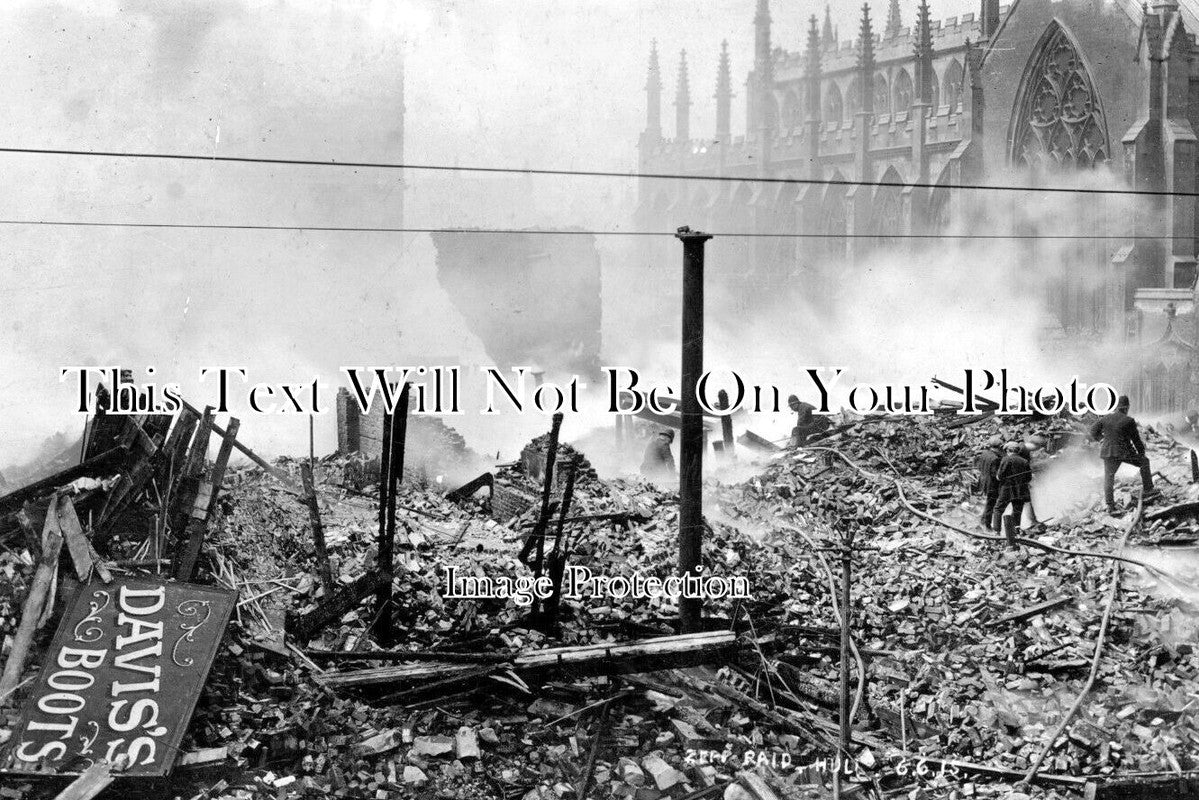 YO 8850 - Zeppelin Airship Raid On Hull, Blitz, Yorkshire 1915 WW1 – JB Archive