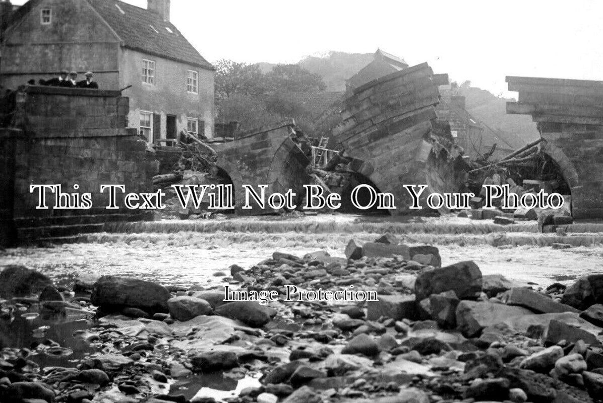 YO 9633 - Sandsend Bridge Storm Damage, Whitby, Yorkshire c1910 – JB ...