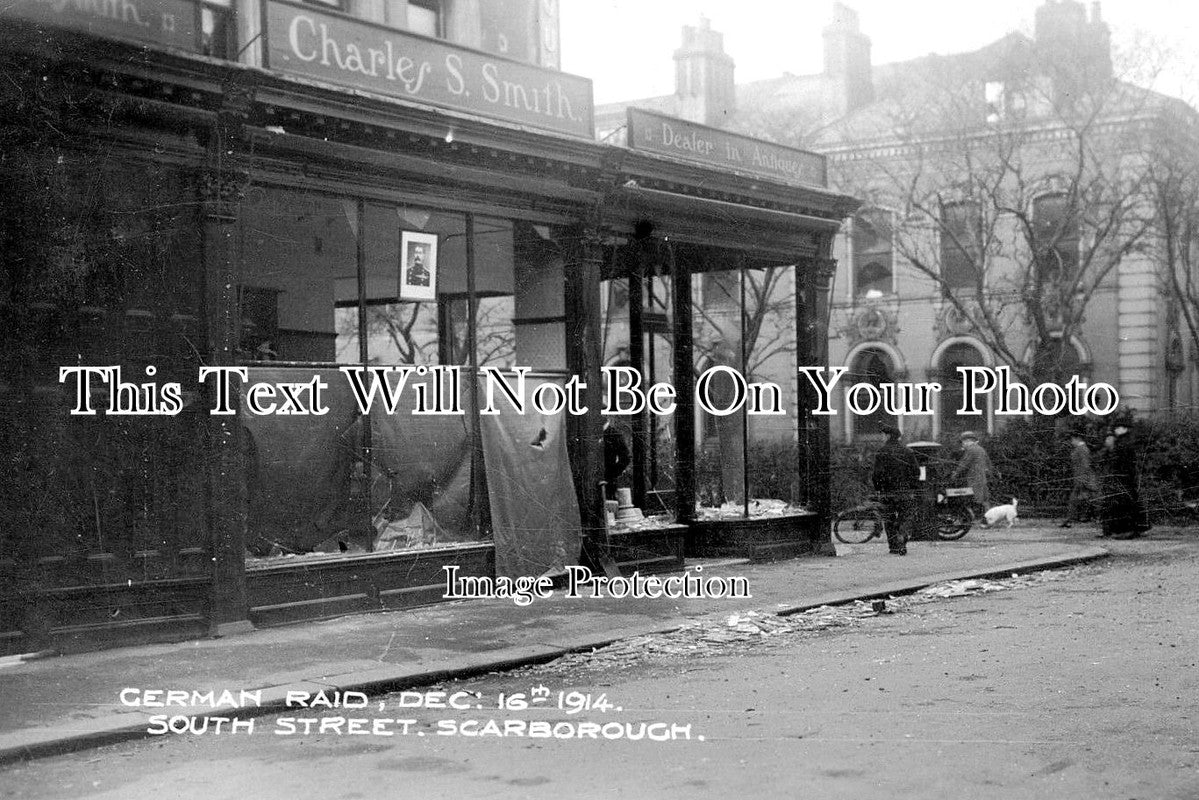 YO 9897 - German Raid On South Street, Scarborough, Yorkshire 1914 WW1 ...
